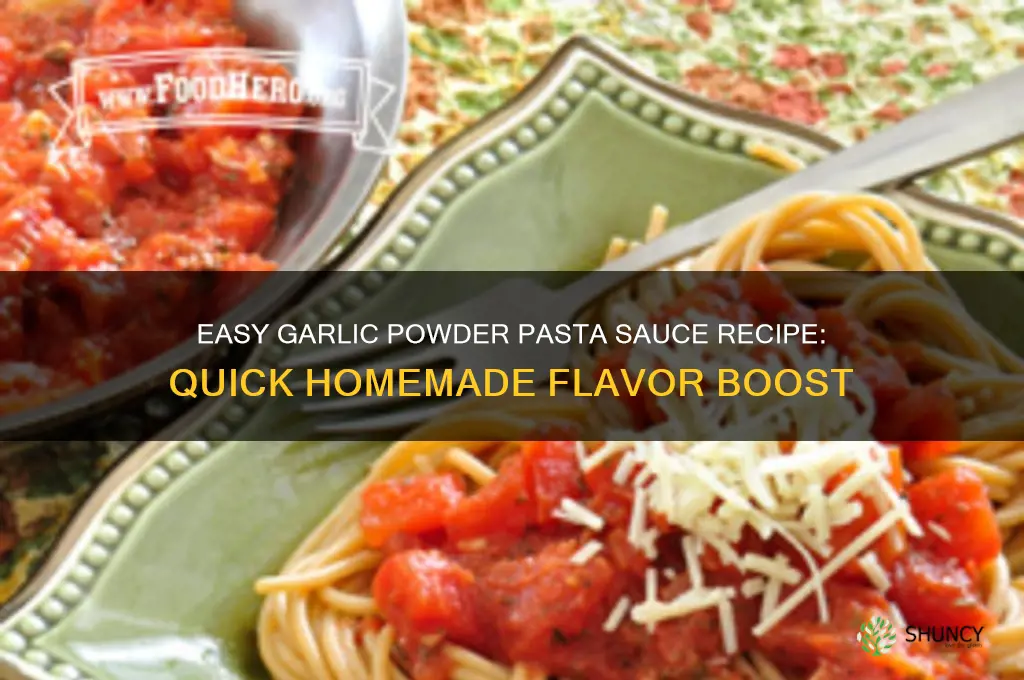 Easy Garlic Powder Pasta Sauce Recipe: Quick Homemade Flavor Boost | ShunCy