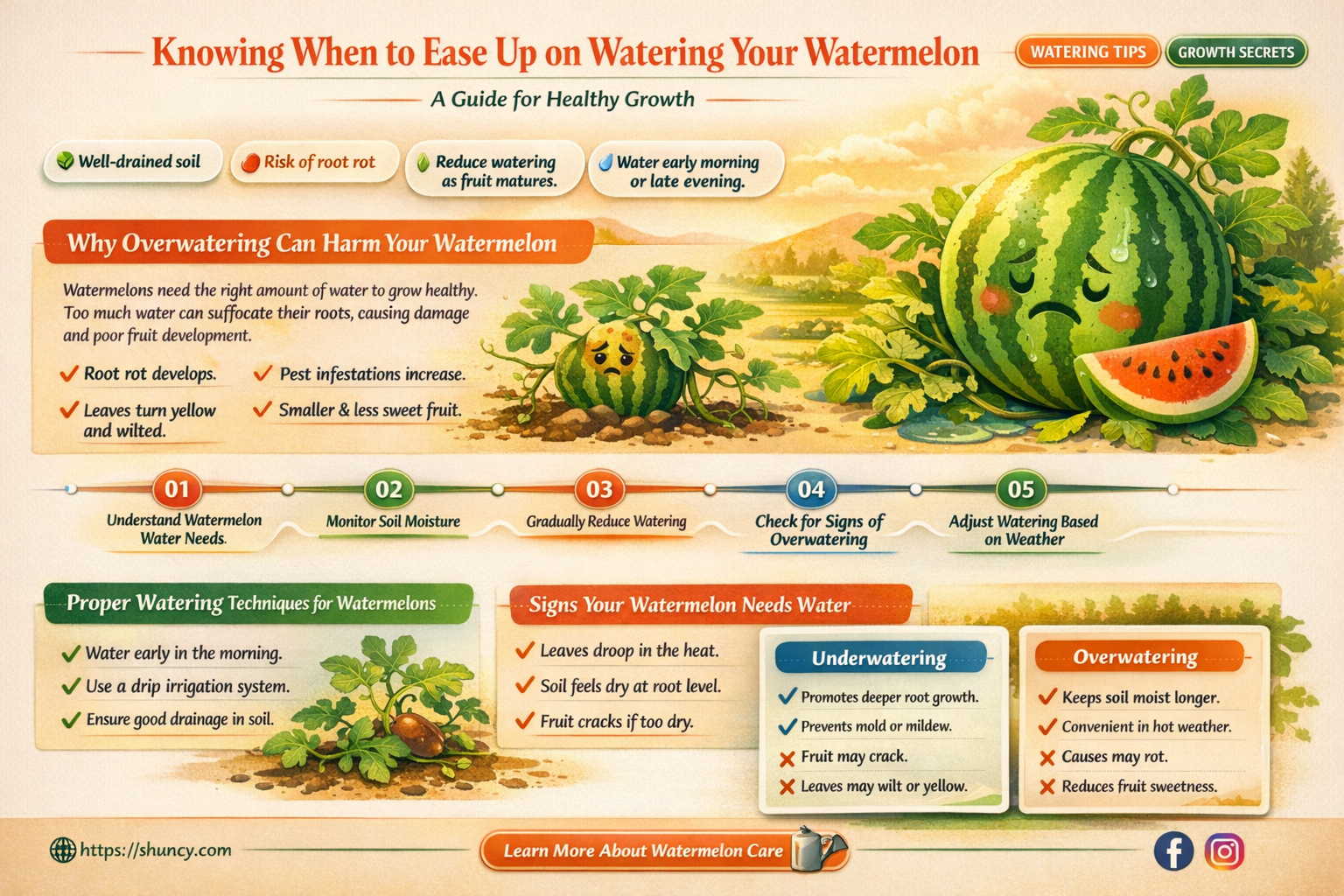 Knowing When To Ease Up On Watering Your Watermelon: A Guide | ShunCy