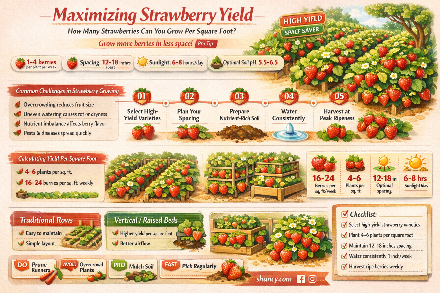How Many Strawberry Plants Per Square Foot