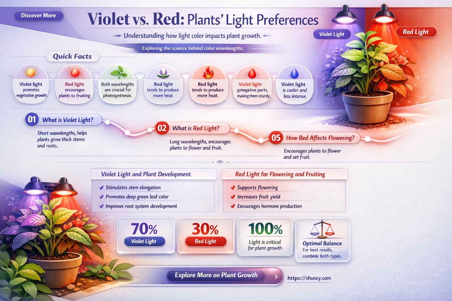 Plants' Light Preferences: Violet Vs. Red | ShunCy